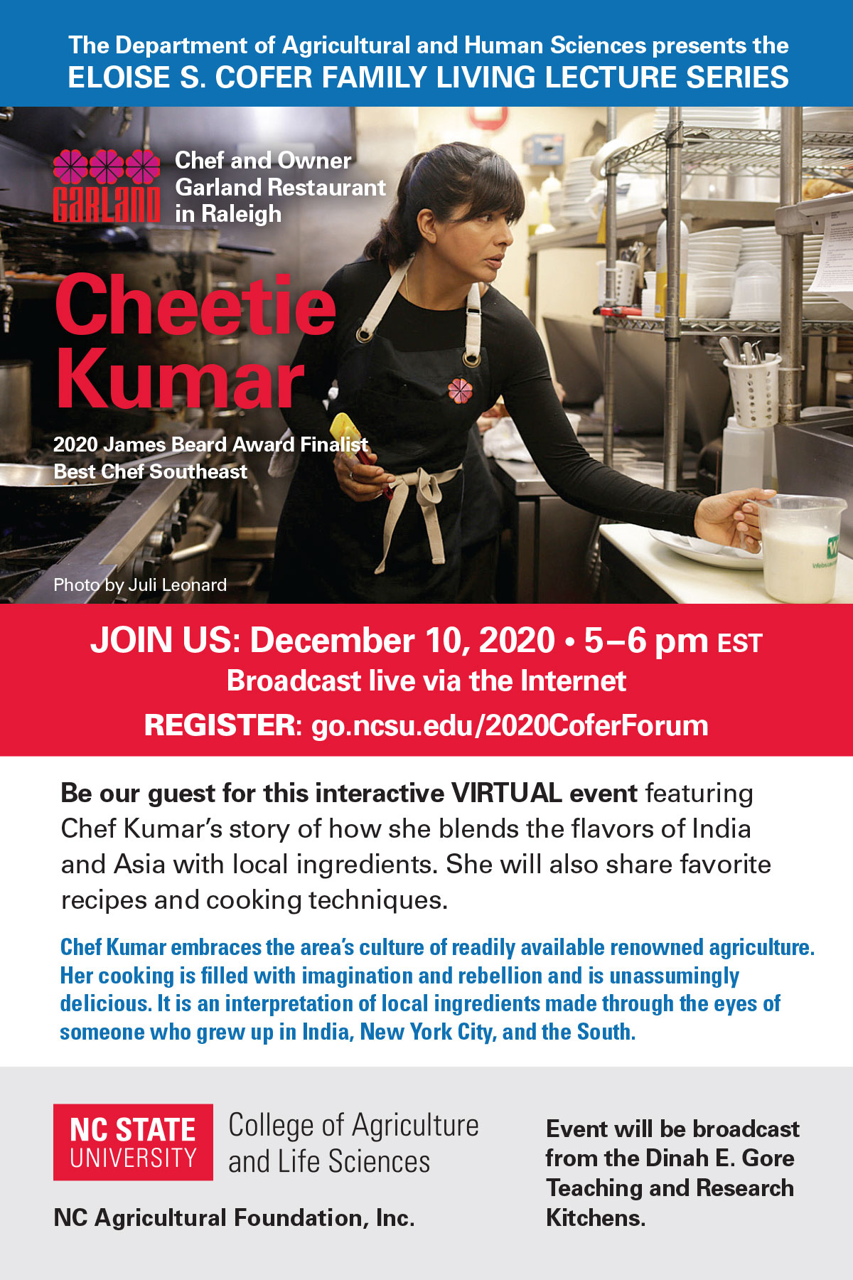 Join Chef Cheetie Kumar on Webinar - Eat Smart, Move More, Weigh Less